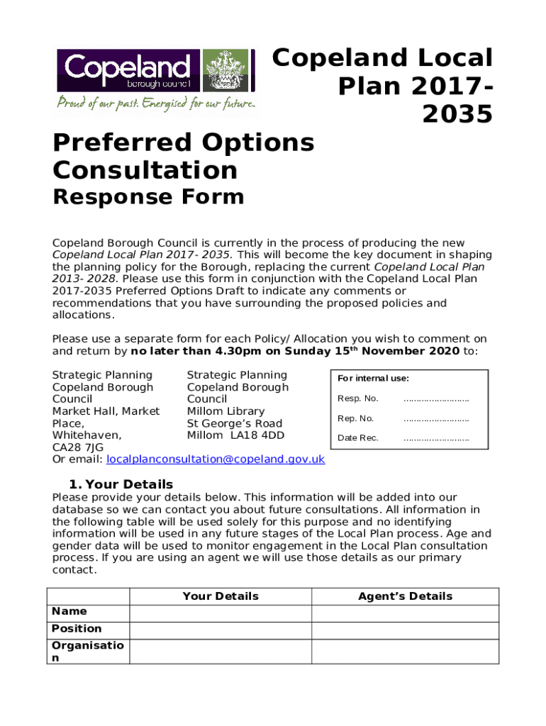 Local plan data - Copeland Borough Council Doc Template | pdfFiller