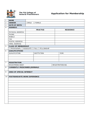 FCGP Application Doc Template | pdfFiller