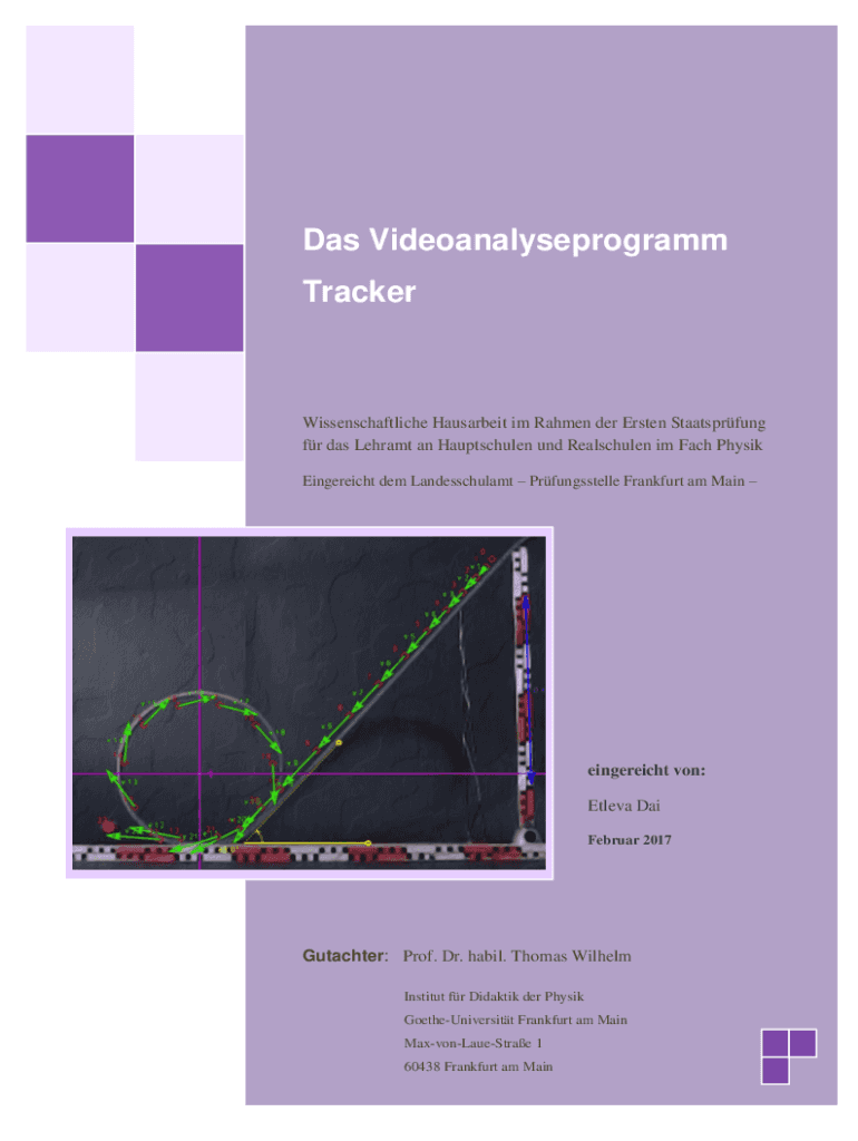 Ausfüllbar Online Kurzanleitung zu Tracker Videoanalyse F.E. Fax Email ...