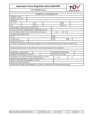 Application Regulation (EU) 2019/1009 Doc Template | pdfFiller