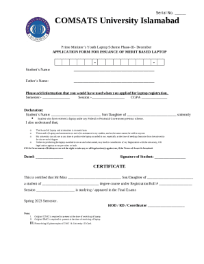 Application - COMSATS, Attock Campus Doc Template | pdfFiller