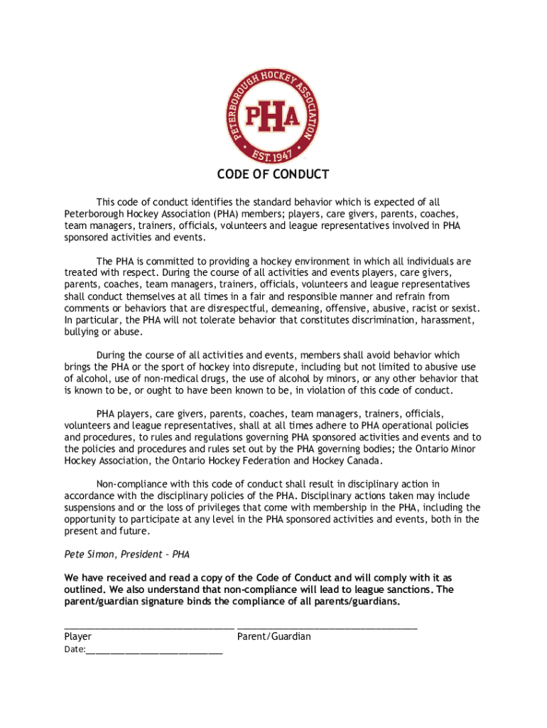 Fillable Online EXPECTATIONS FOR APPROPRIATE CONDUCT 24- ... Fax Email ...