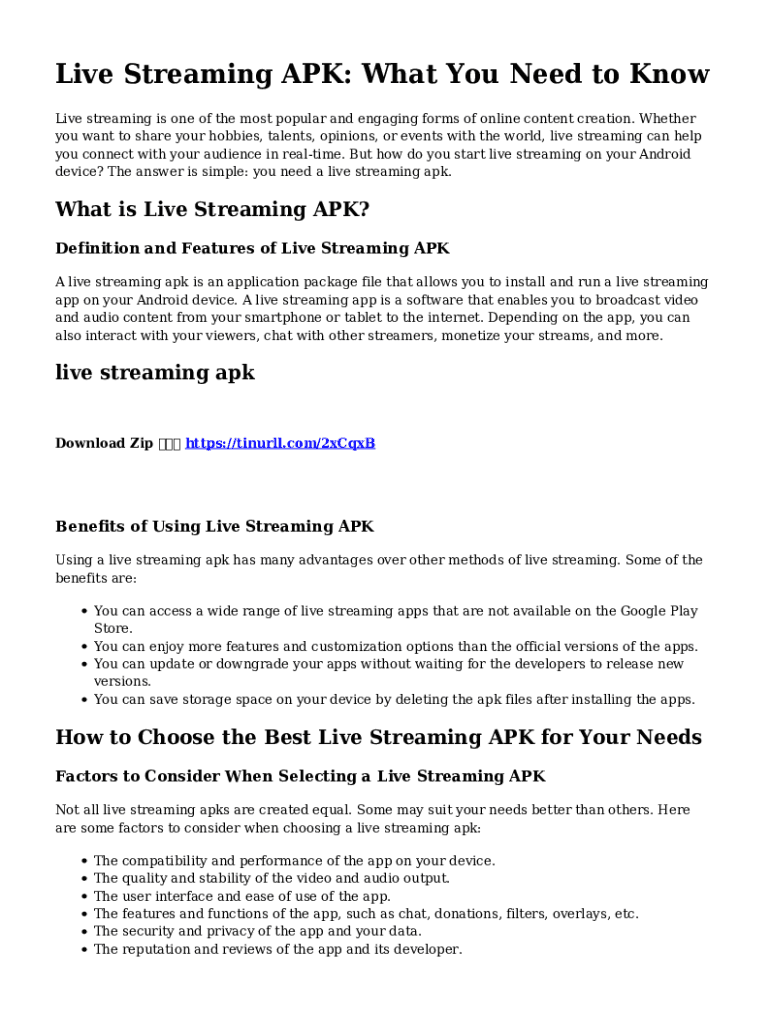 Fillable Online How can you make live streaming content more engaging ...