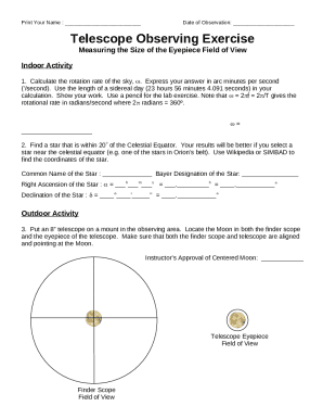 Observing Sheet Doc Template | pdfFiller