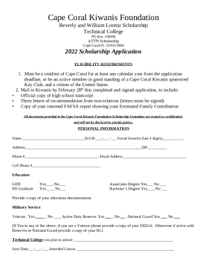 Cape Coral Kiwanis Foundation Doc Template | pdfFiller