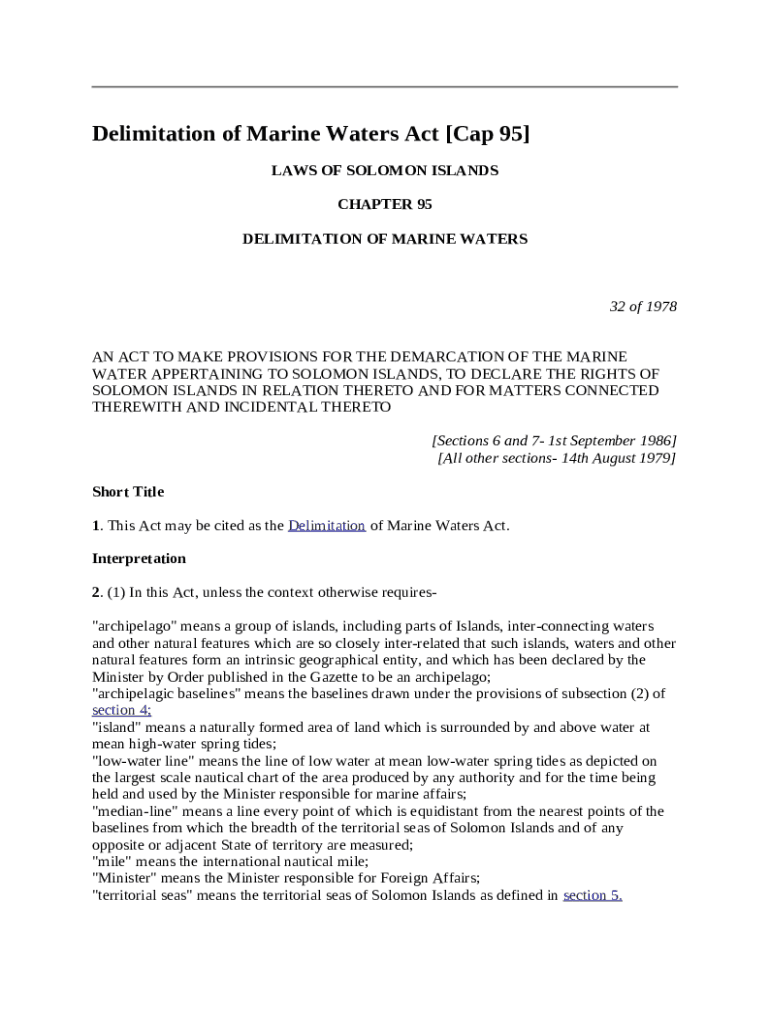 Delimitation of Marine Waters Act Cap 95 - faolex fao Doc Template ...