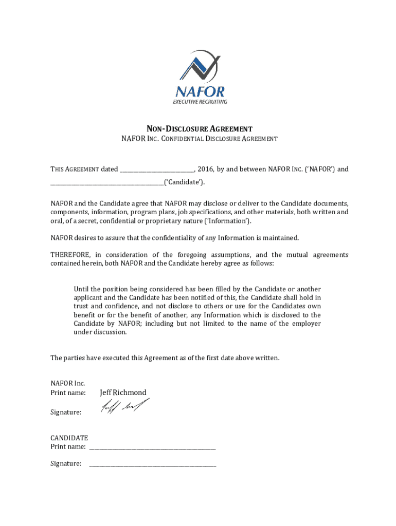 Fillable Online Interview Non-Disclosure Agreement (NDA) - Legal Form ...