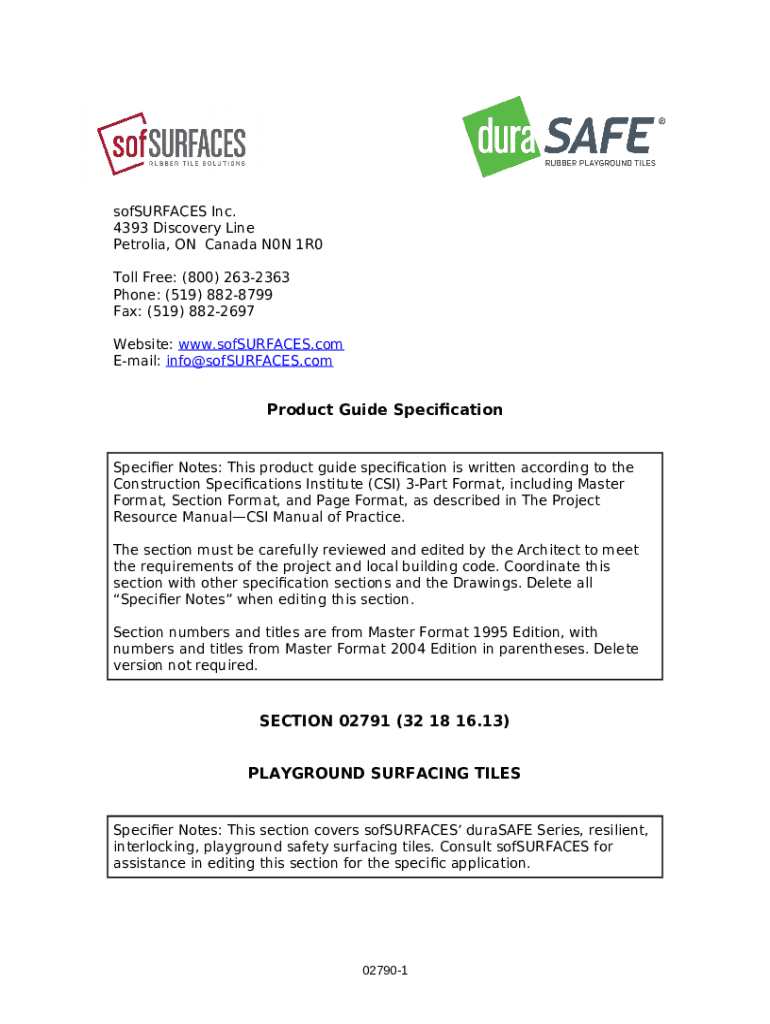 Sof Surfaces Inc Company ProfilePetrolia, ON, Canada Doc Template ...