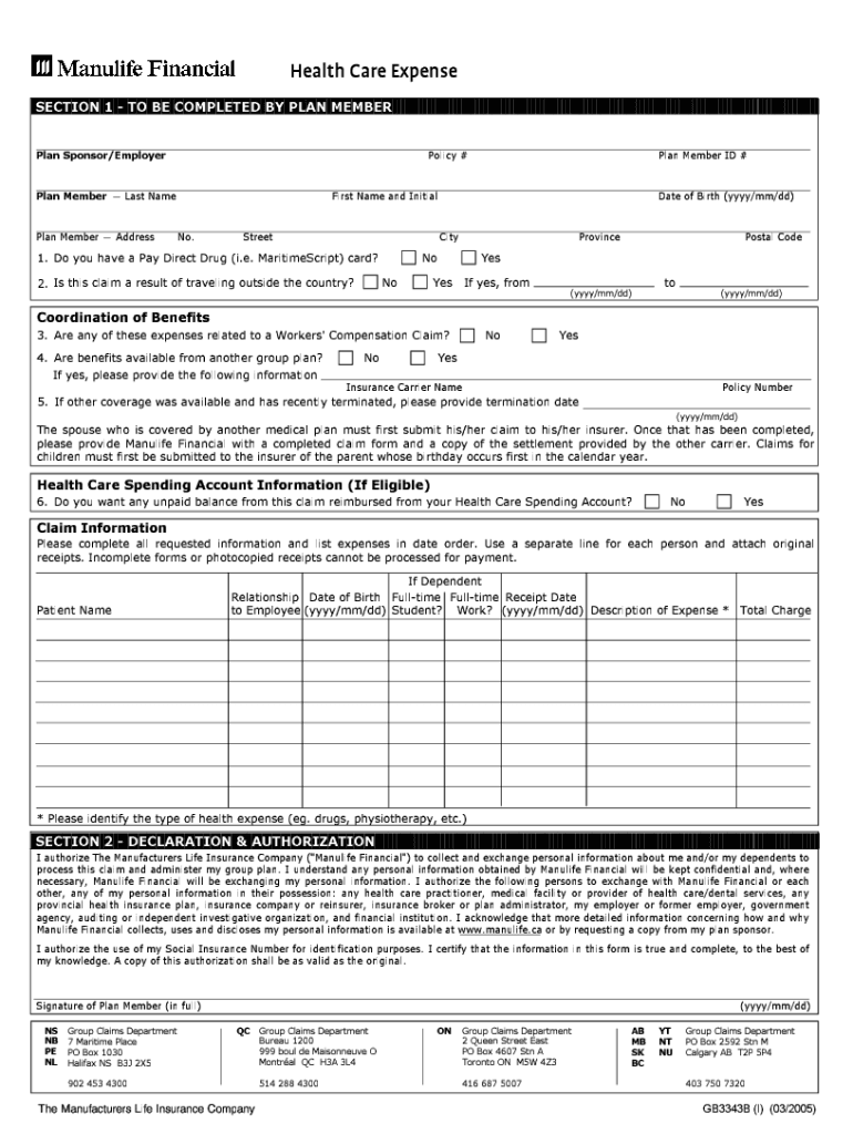 Remplissable En Ligne Healthcare Claim Form - Community Agencies ...