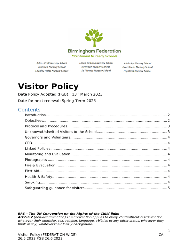 DBS Checks for Visitors/ Contractors - BFMNS Doc Template | pdfFiller