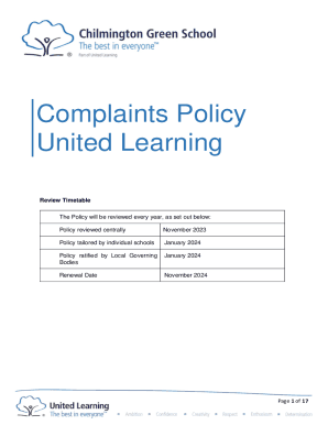 Fillable Online United Learning Academies Behaviour Policy Template Fax ...