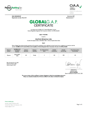 Fillable Online GlobalG.A.P. Certificate Fax Email Print - pdfFiller