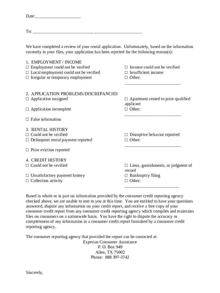 Denied rental application. Now what? Doc Template | pdfFiller