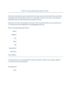 Fillable Online Financial Responsibility Agreement - Stanford Student Services Fax Email Print ...