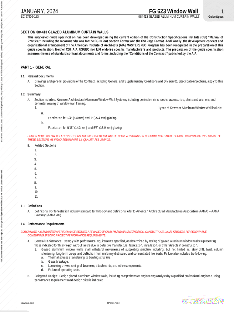 FG 623 Window Wall Doc Template | pdfFiller