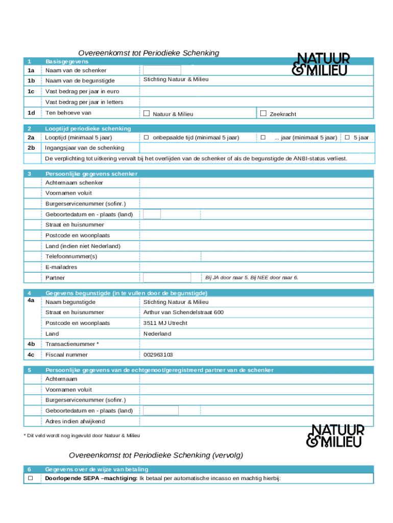 Natuur-Milieu-ulier-OVK-Periodieke-Schenking- ... Doc Template | pdfFiller