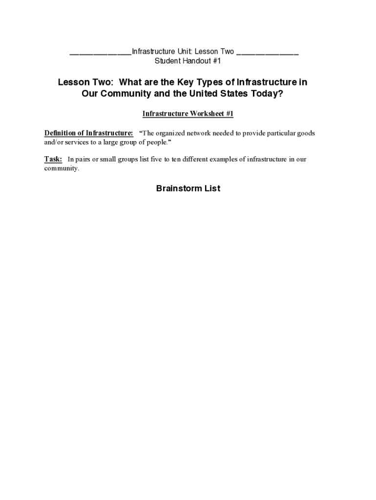 Fillable Online What is Infrastructure: Meaning, Definition, Types ...