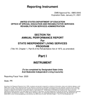 Fillable Online Section 704 Annual Performance Report (Parts I and II ...