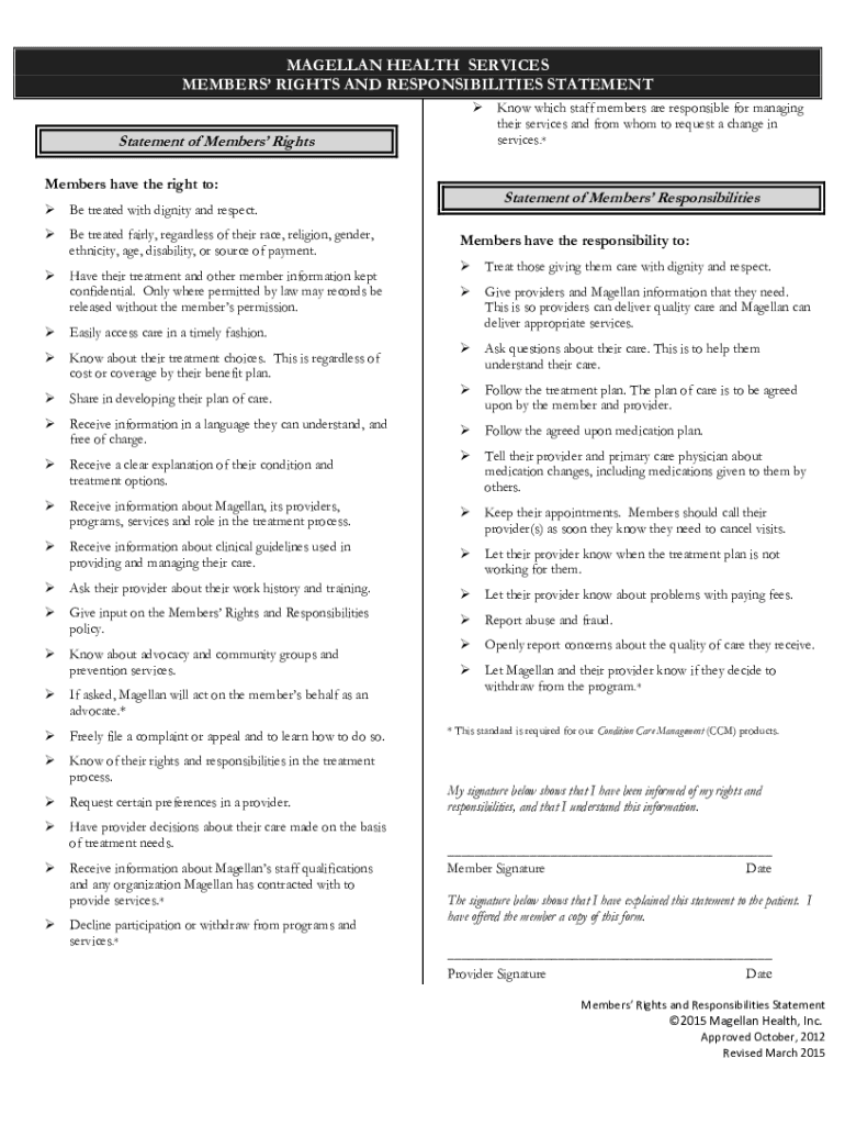 Fillable Online Statement of Members' Responsibilities Fax Email Print - pdfFiller