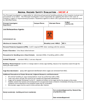 Animal Hazard Doc Template | pdfFiller