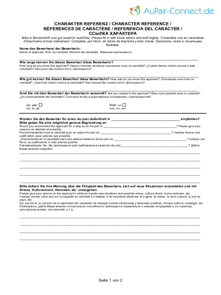 Remplissable En Ligne reference letter character reference+ work experience?? Fax Email Imprimer ...