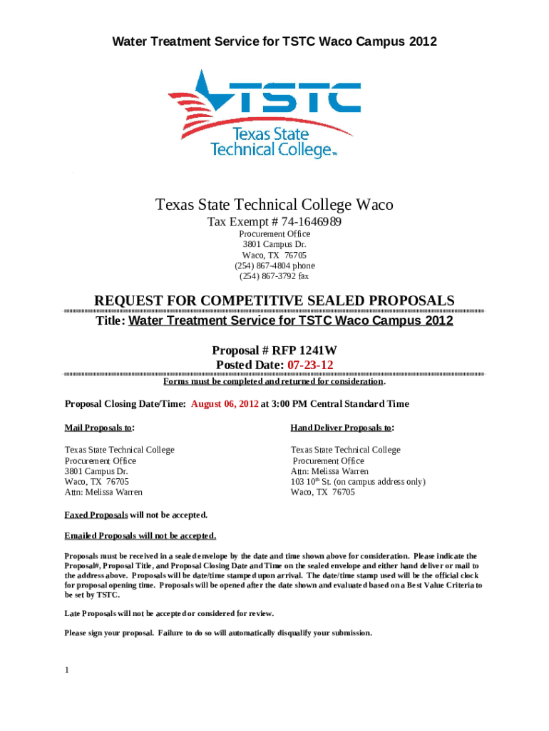 Waco Campus - TSTC Doc Template | pdfFiller