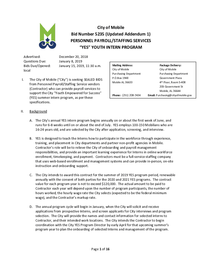 Fillable Online City of Mobile Bid Number 5235 (Updated Addendum 1 ...