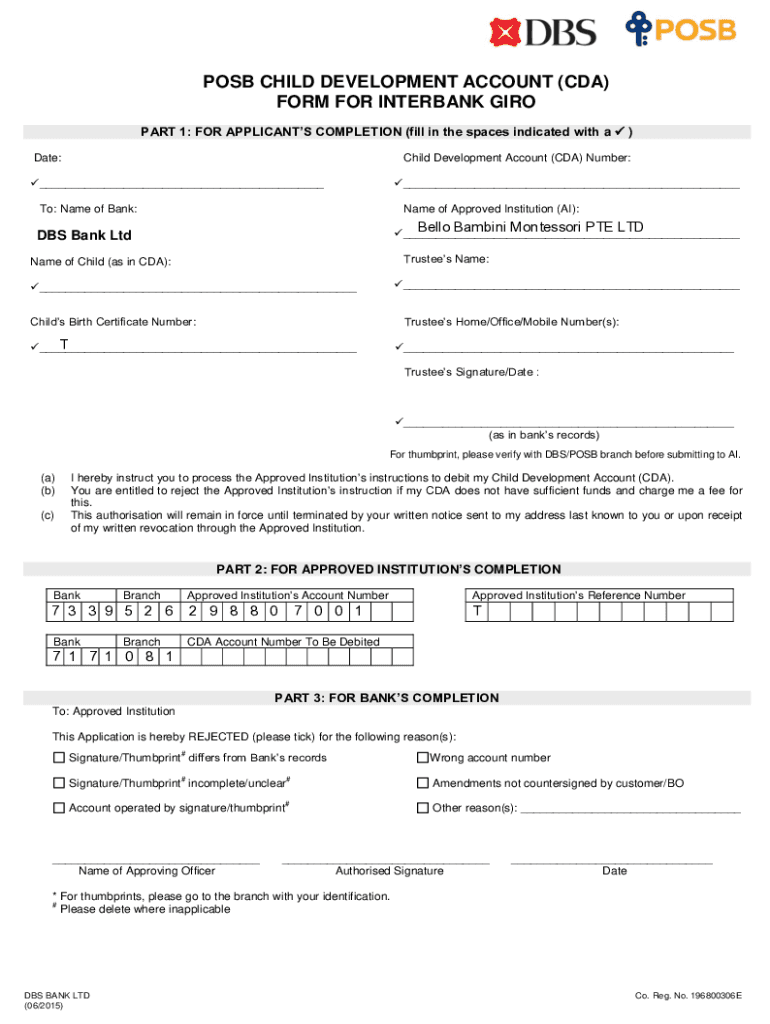 Fillable Online Posb Cda Giro Form - Fill Online, Printable, Fillable ...