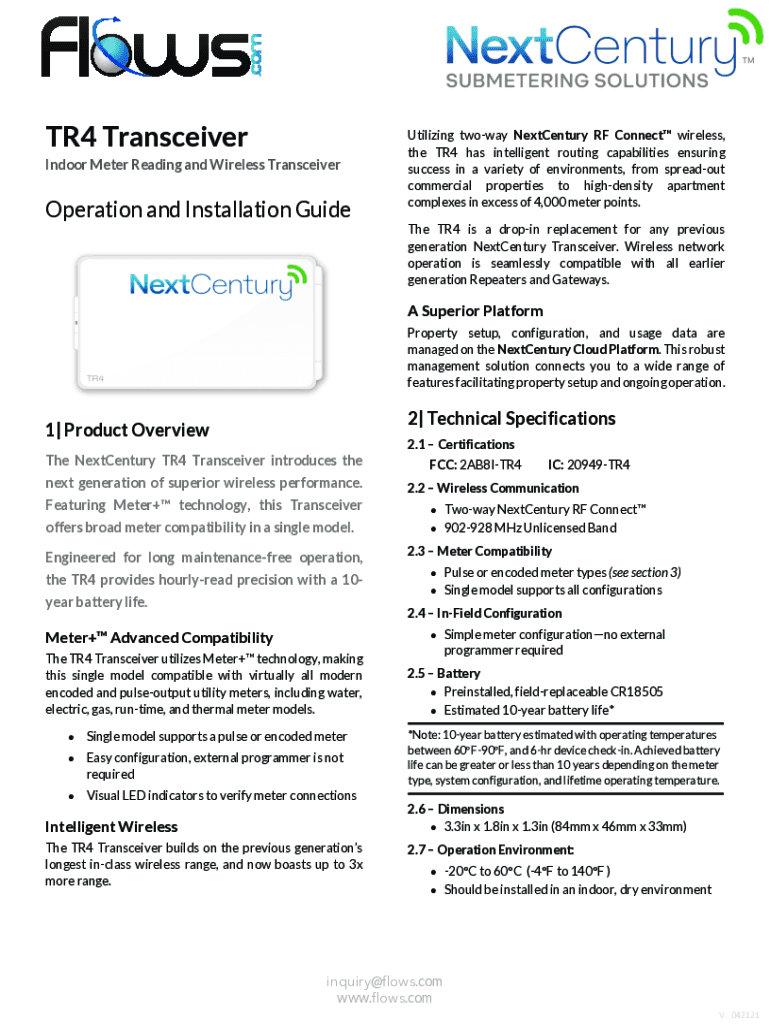 Fillable Online TR4-X Transceiver - Operation and Installation Guide ...