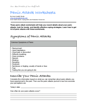Fillable Online week 4 panic attack worksheets.pdf - Panic A!ack Work ...