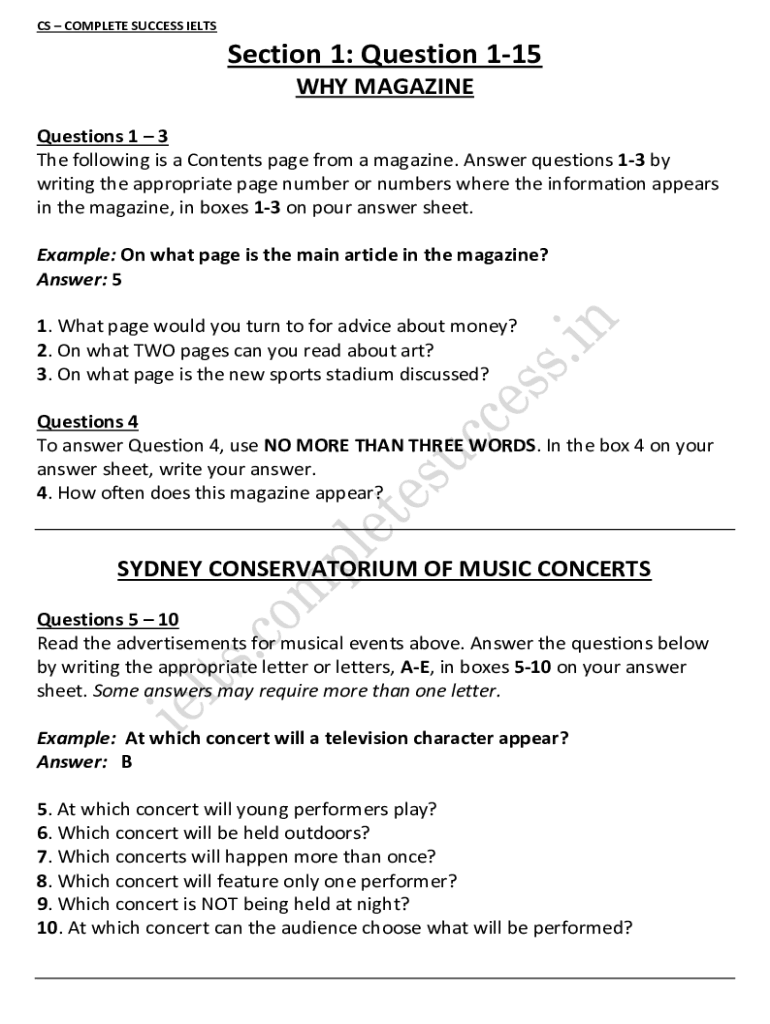 Fillable Online GT Reading Test 13 Section 1 - Why Magazine & First Aid ...
