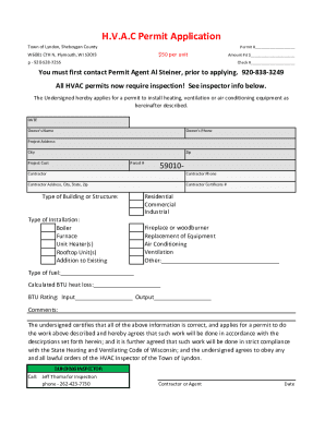 Fillable Online H.V.A.C Permit Application Fax Email Print - pdfFiller