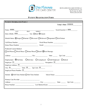 Fillable Online Patient Forms for Family Eye Care Plaza in Des Plaines ...