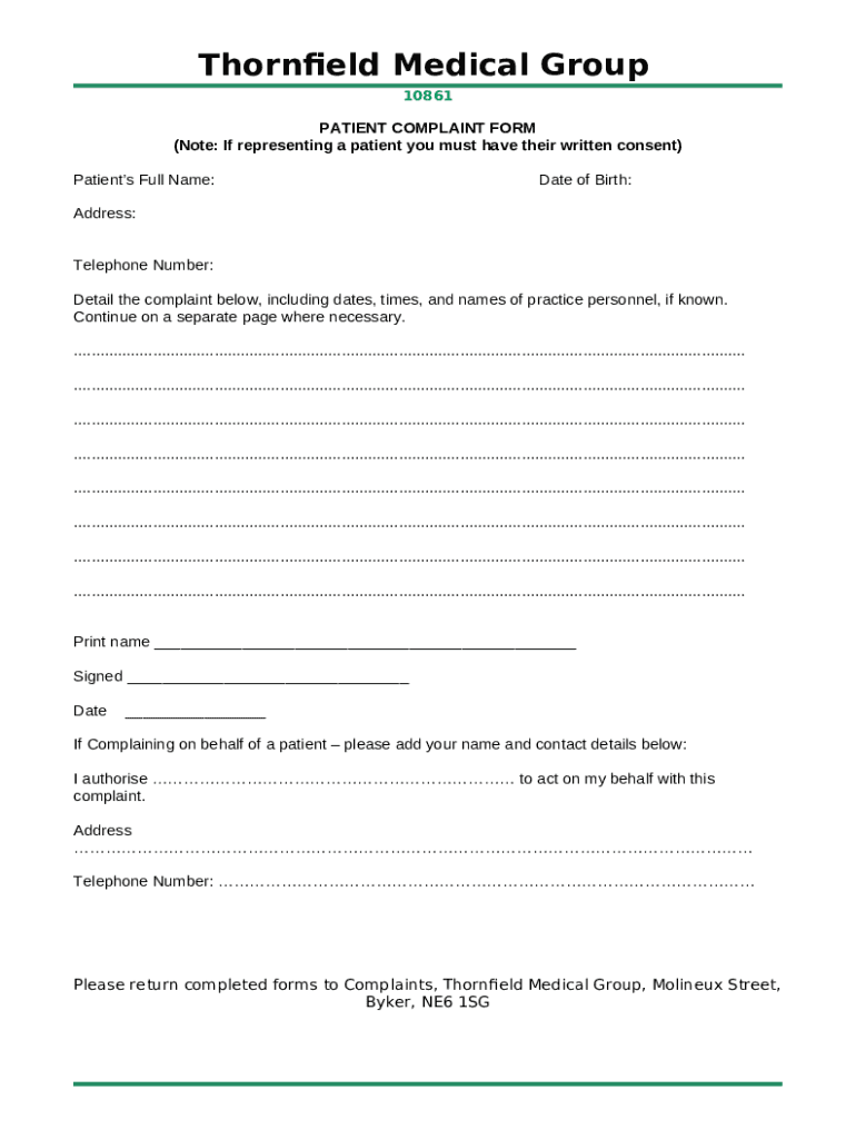 HIPAA Complaint Process Doc Template | pdfFiller