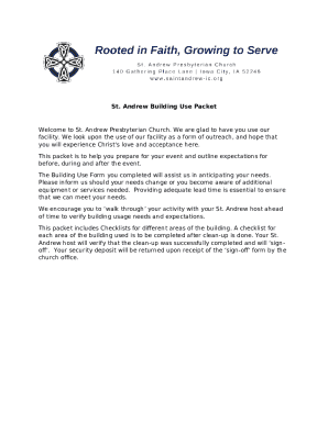 Facility Use Request - St. Andrew Presbyterian Church Doc Template ...