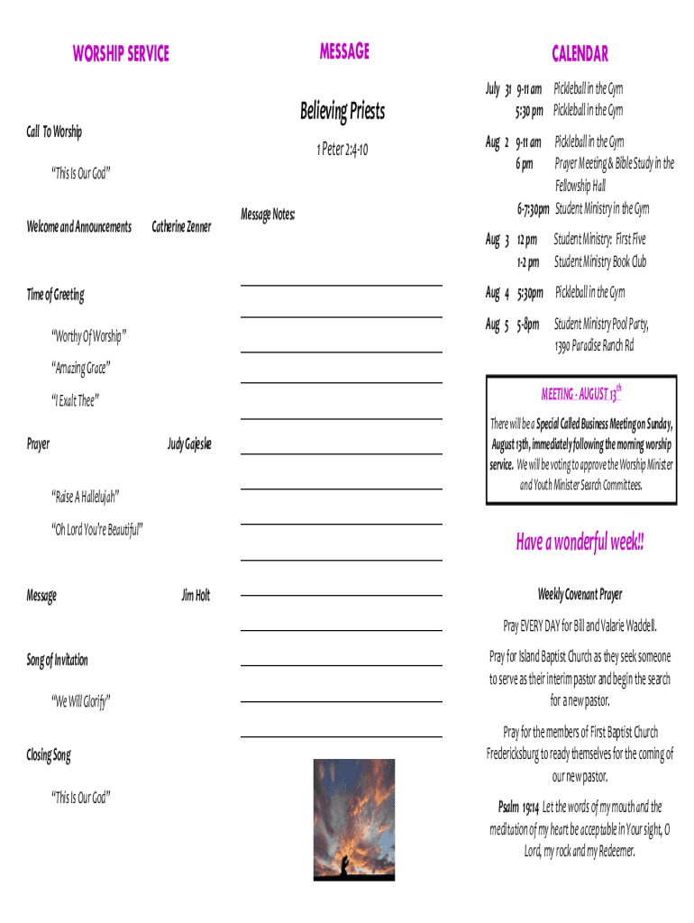 Fillable Online Priests Called to Praise, Thank, and Bless - ray choi ...