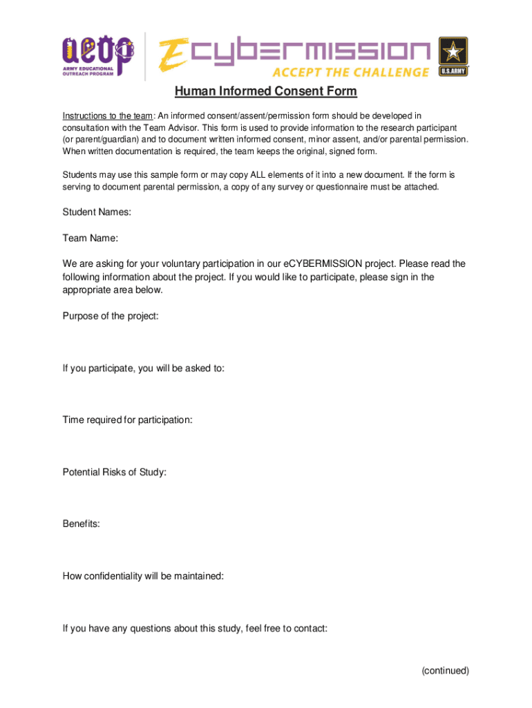 Fillable Online Elementary-Middle-Human-Informed-Consent-Form. ... Fax ... Fillable Online Elementary-Middle-Human-Informed-Consent-Form. ... Fax ...