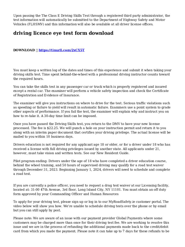 Fillable Online Driving Licence Eye Test Form Download Fax Email Print ...