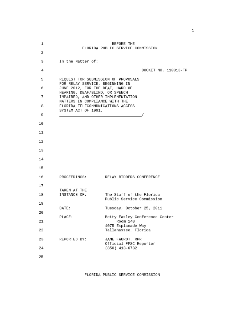 Recommendation - Florida PSC Doc Template | pdfFiller