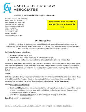 Fillable Online SUTAB Bowel Prep Fax Email Print - pdfFiller