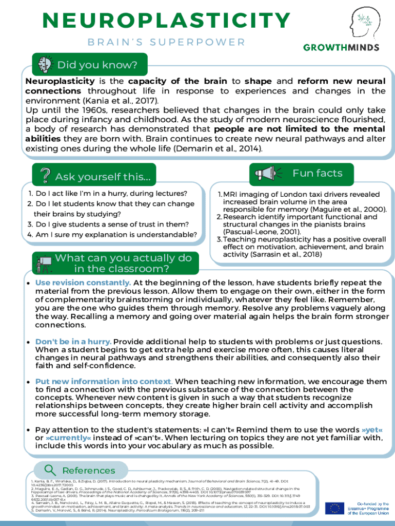 Fillable Online Neuroplasticity: How Experience Changes the Brain Fax ...
