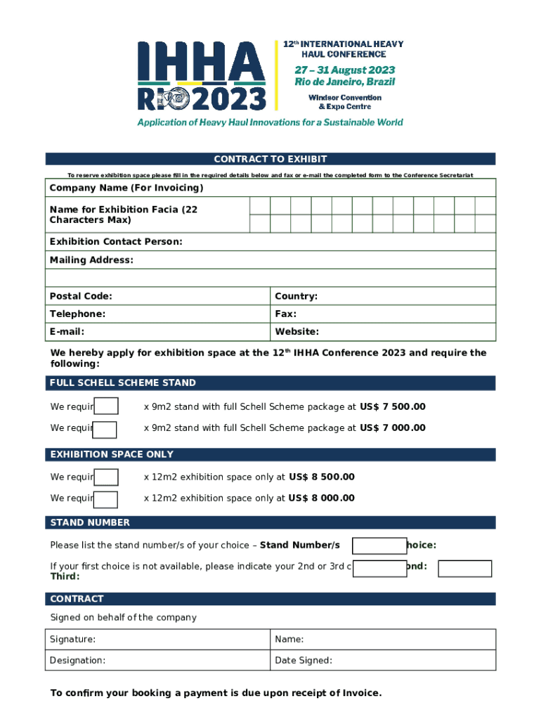 3. Exhibition Application, Payment of Booth Fees ... Doc Template ...