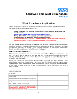 Work experience - UHB jobs - University Hospitals Birmingham Doc ...