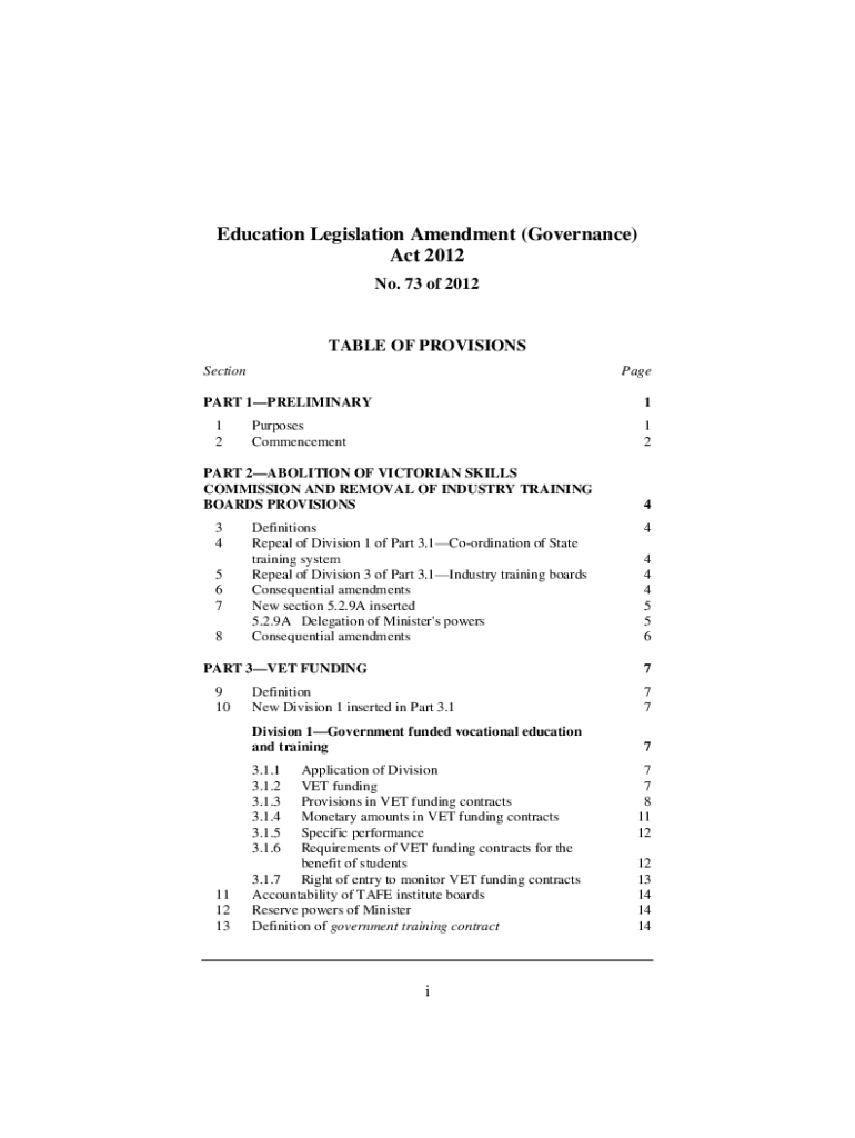 Fillable Online Legislation and ministerial orders: Department of ...