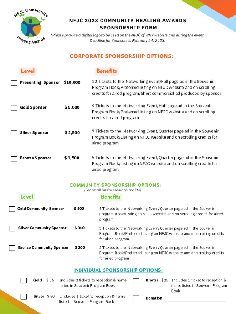Fillable Online Community Healing Award Nomination Form - Buffalo Fax Email Print - pdfFiller