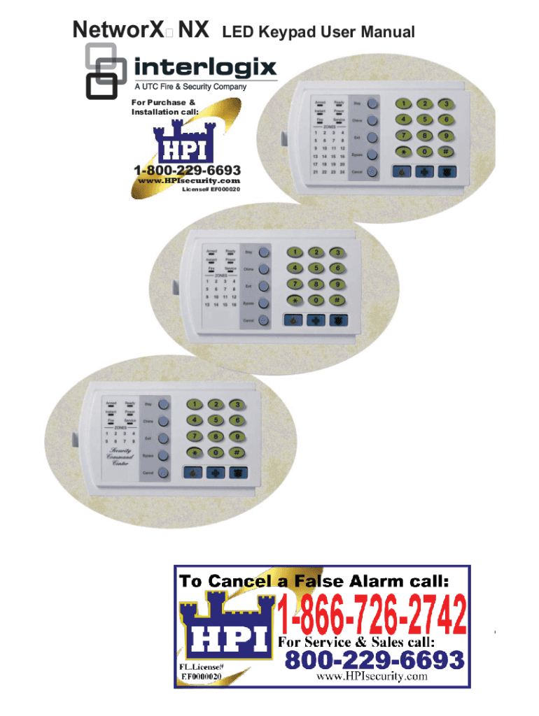 Fillable Online Alarm networx nx-6v2'is having issues. Fire light is blinking Fax Email Print ...