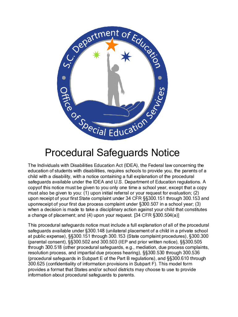 Fillable Online ed sc Procedural Safeguards Notice - Idaho Department ...