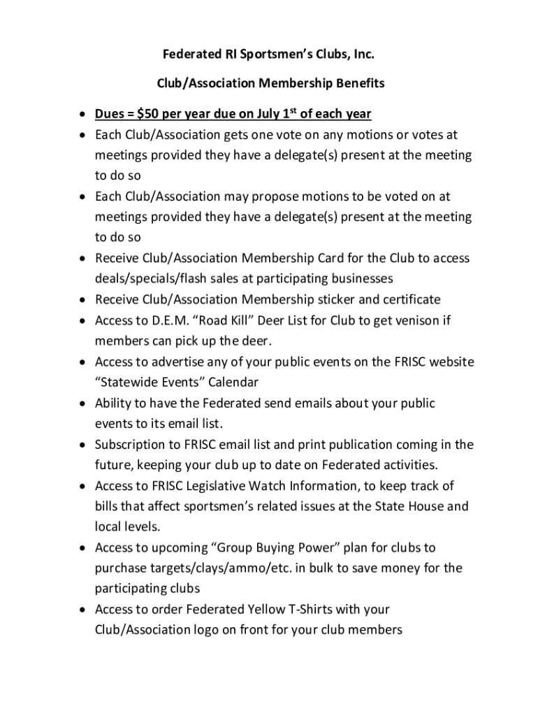 Fillable Online Tiverton Rod and Gun Club - Benefits of Joining Fax Email Print - pdfFiller