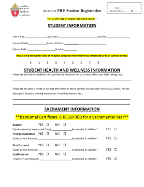 Fillable Online student registration form 2023 2024 Fax Email Print ...