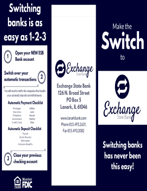 Fillable Online Switching bank accounts is as easy at 1-2-3Local News ...